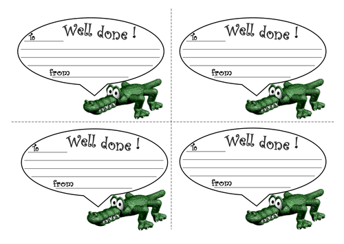 Well done note | Teaching Resources