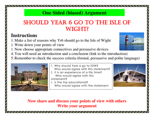 One-Sided Argument | Teaching Resources