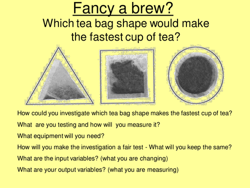 fancy a brew - variables experiment | Teaching Resources