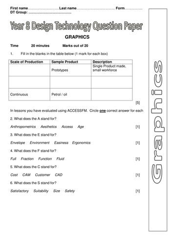 KS3 EXAM and Resources - Year 8 by DTStation - Teaching Resources - TES