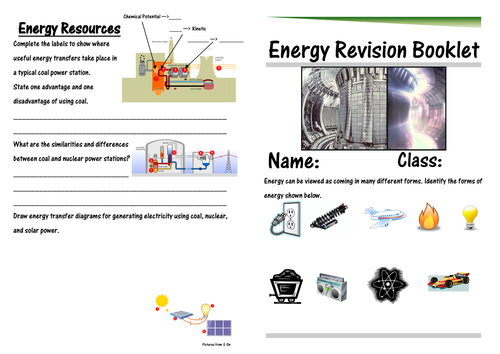 Igcse Energy Revision Booklet Teaching Resources