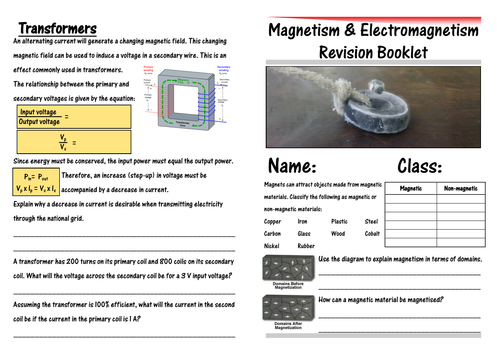IGCSE Electromagnetism Revision Booklet | Teaching Resources IGCSE Electromagnetism Revision Booklet | Teaching Resources