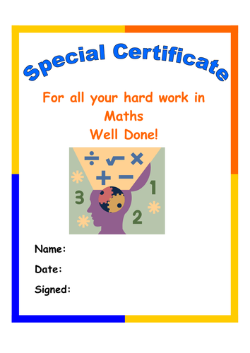 Editable Maths Certificates by primaryclass - Teaching Resources - TES