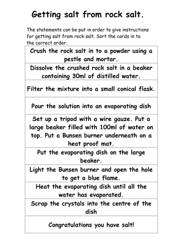 Getting salt from rock salt | Teaching Resources