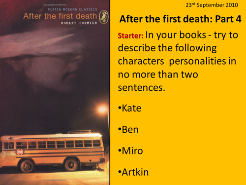 After the First Death Lesson 5 | Teaching Resources