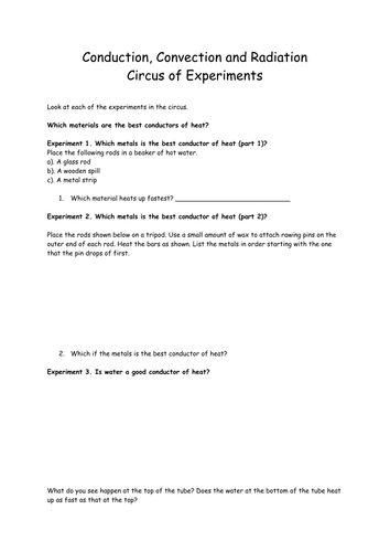 Energy transfer circus of experiments | Teaching Resources