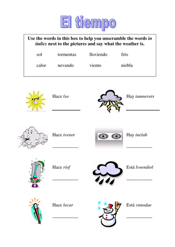 Weather starter - matching phrases with pictures | Teaching Resources