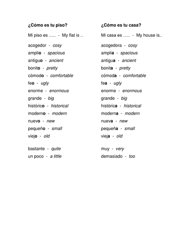 ¿Cómo es tu casa? | Teaching Resources