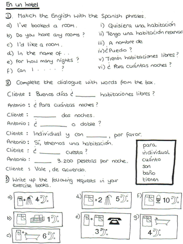 En el hotel | Teaching Resources