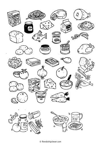 Food Line Drawings by fiendishlyclever - Teaching Resources - Tes