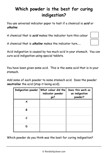Which powder is the best for curing indigestion? | Teaching Resources