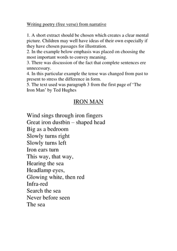 Writing poetry from narrative- The Iron Man by chris1940 - Teaching ...