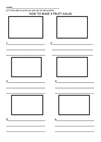 instructions- fruit salad | Teaching Resources