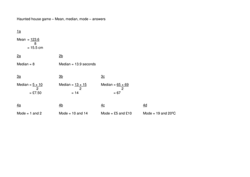 Averages (Discrete Data) Wordsearch by alutwyche - Teaching Resources - TES