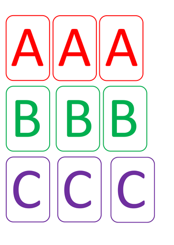 A B C Multiple choice cards | Teaching Resources