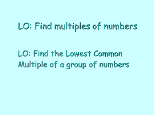 Lowest Common Multiples | Teaching Resources
