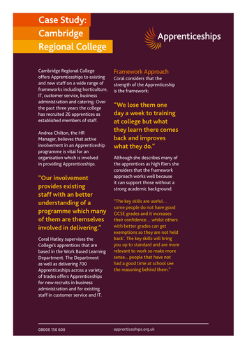 Case Study: Cambridge Regional College | Teaching Resources