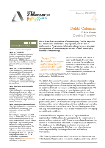 Double Negative Employer Case Study: STEM | Teaching Resources