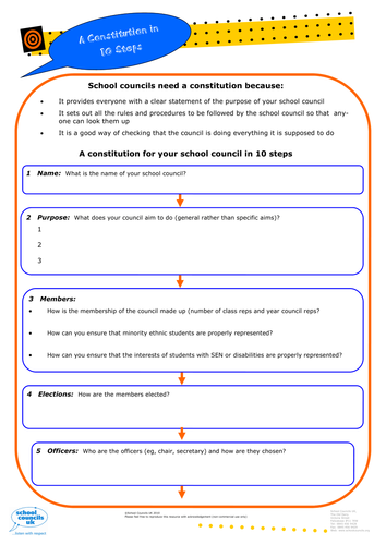 A School Council Constitution in 10 Steps | Teaching Resources