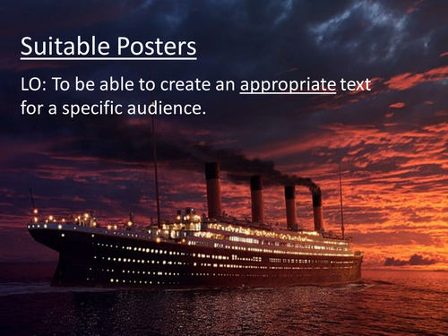 Creating a Poster Campaign for the Titanic - | Teaching Resources