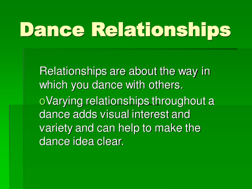 Dance Relationships by gemmabethom - Teaching Resources - Tes