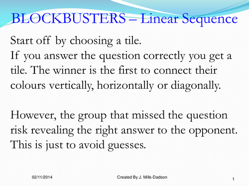 Linear graphs. PowerPoint. Plenary. Algebra KS4. by - UK Teaching ...