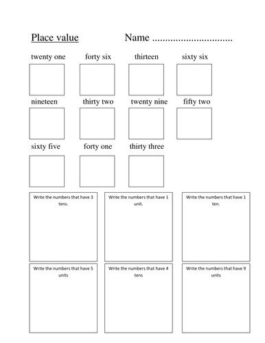 Writing numbers from words, using place value | Teaching Resources