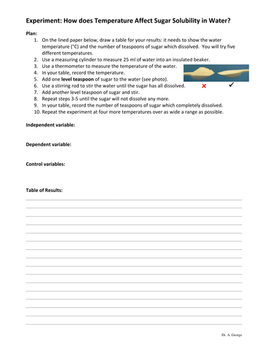 Solubility of Sugar in Water experiment | Teaching Resources Solubility of Sugar in Water experiment | Teaching Resources