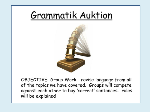 Grammar auction | Teaching Resources