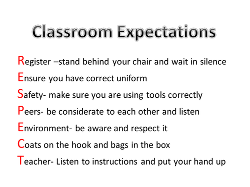 Classroom Expectations by rpjk1988 - Teaching Resources - TES