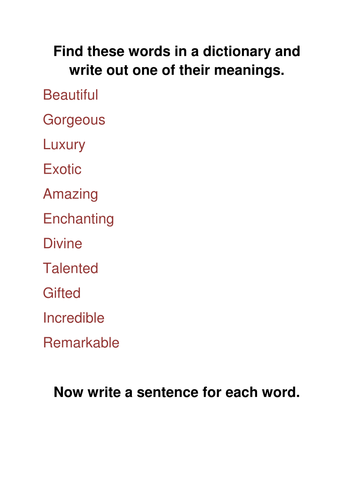 Dictionary words | Teaching Resources