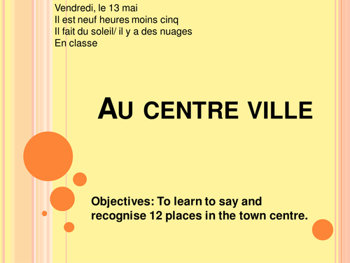 Au centre ville | Teaching Resources