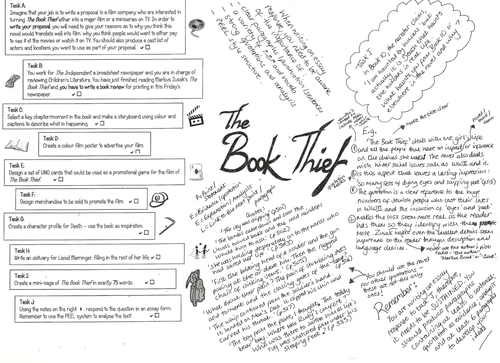 The Book Thief Worksheets Teaching The Book Thief: Repurposed Pages