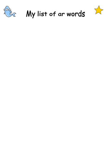 Writing ar words worksheets | Teaching Resources