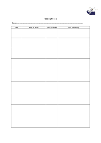 Reading record log sheet | Teaching Resources Reading record log sheet | Teaching Resources