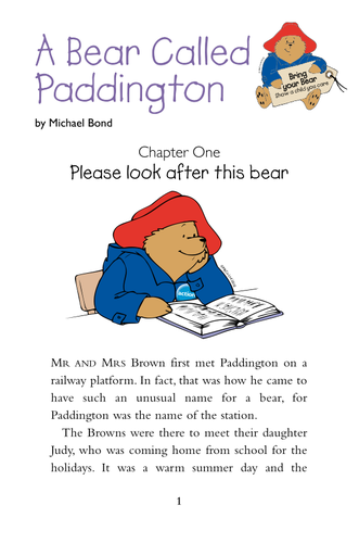 A Bear Called Paddington | Teaching Resources
