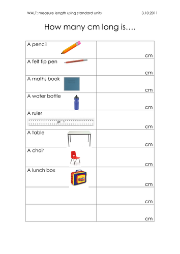 How long in cm? | Teaching Resources