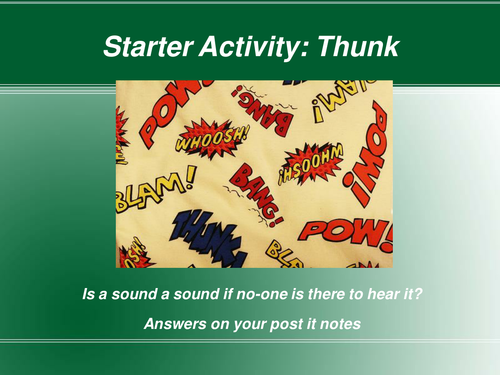 THUNK - When is a sound a sound? | Teaching Resources