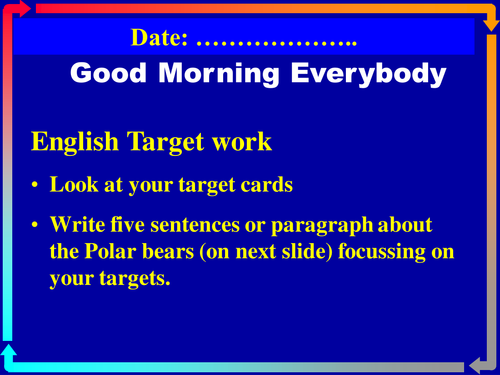 English Early Morning Target work | Teaching Resources