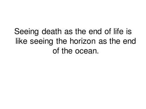 Life after death - Metaphor task - starter | Teaching Resources