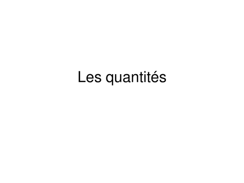Quantities | Teaching Resources