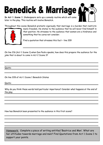 Benedick Marriage Quotes