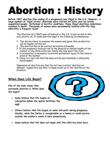 Abortion: history in the UK | Teaching Resources