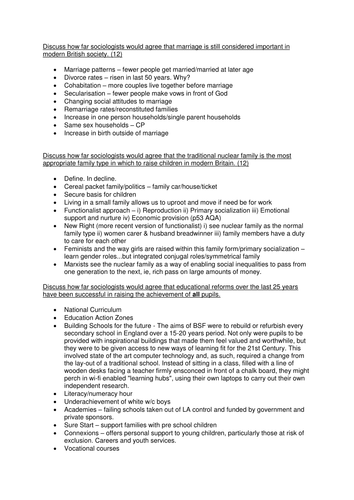12 mark questions - Family | Teaching Resources 12 mark questions - Family | Teaching Resources