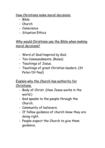 How Christians make moral decisions | Teaching Resources
