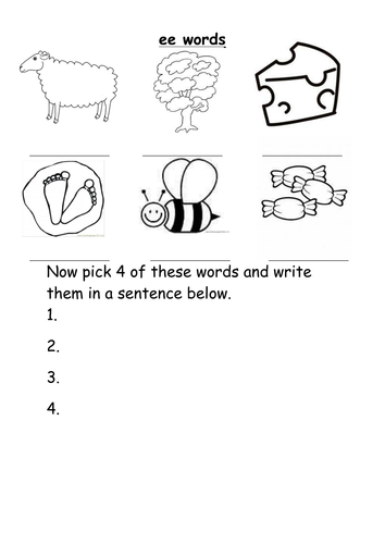 ee words worksheet | Teaching Resources