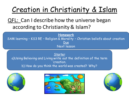 Creation stories in Christianity & Islam lesson | Teaching Resources
