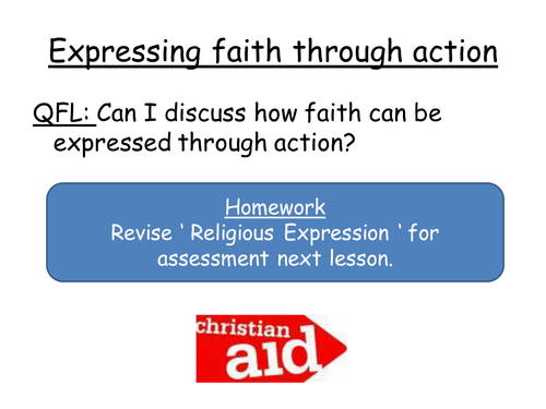 Expressing faith through action | Teaching Resources