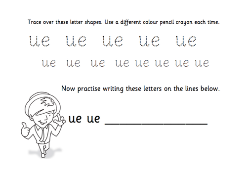 TES Phonics Does Handwriting - ue | Teaching Resources