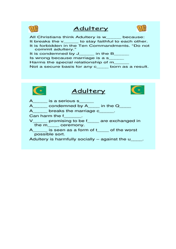 Adultery | Teaching Resources
